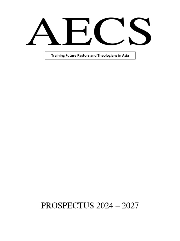 24 - AECS - Prospectus - 2024-2025 - Second - Draft Final | PDF | Jesus ...