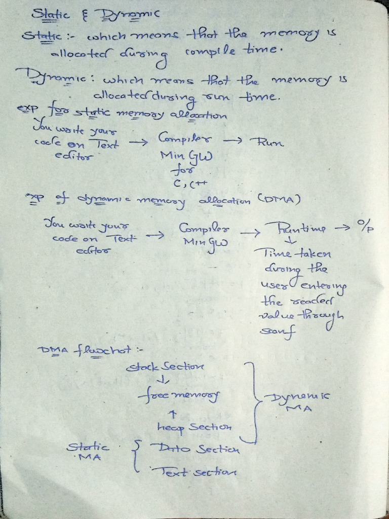 Static and Dynamic Programming, Allocation in Computer Notes | PDF