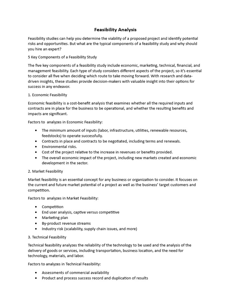 Feasibility Study | PDF | Feasibility Study | Business Economics