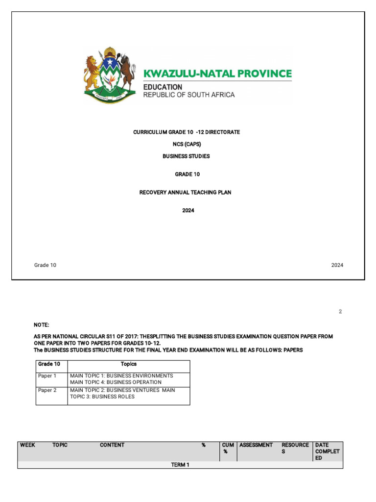 2024 BSTD Grade 10 Atp | PDF