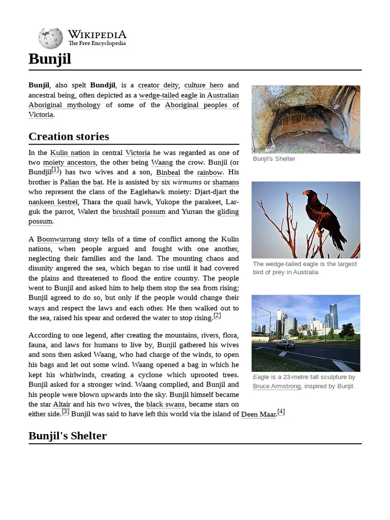 Bunjil | Download Free PDF | Indigenous Peoples Of Australia ...