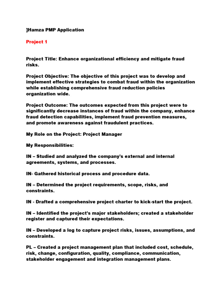 PMP Application Example 6 | PDF | Project Management | Risk