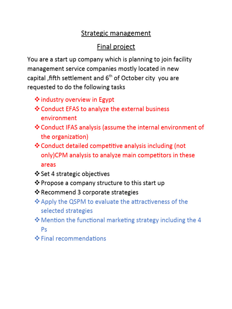 Strategic Management Final Project 2022 FM | PDF