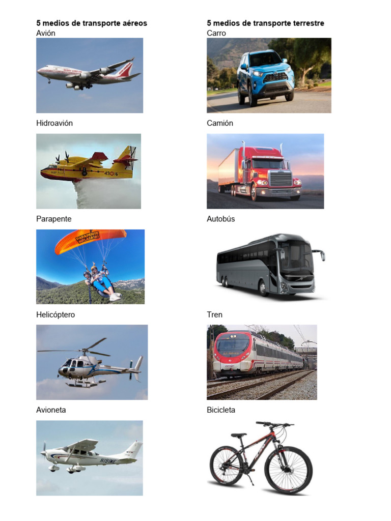 5 Medios de Transporte Aéreos | PDF