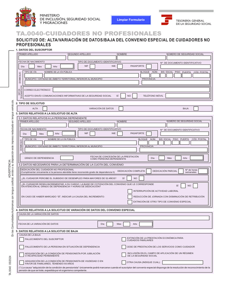 Ta 0040+cuidadores+2024 06 | PDF | Documento de identidad | Gobierno