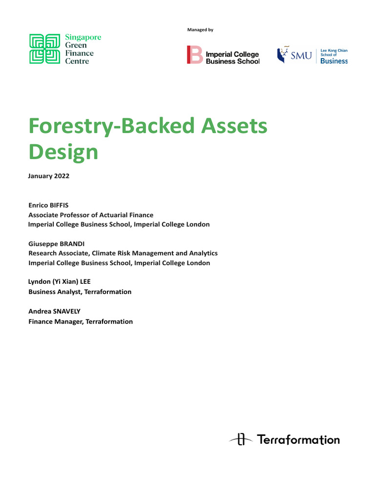 SGFC Forestry Backed Assets Design White Paper | PDF | Diversification ...
