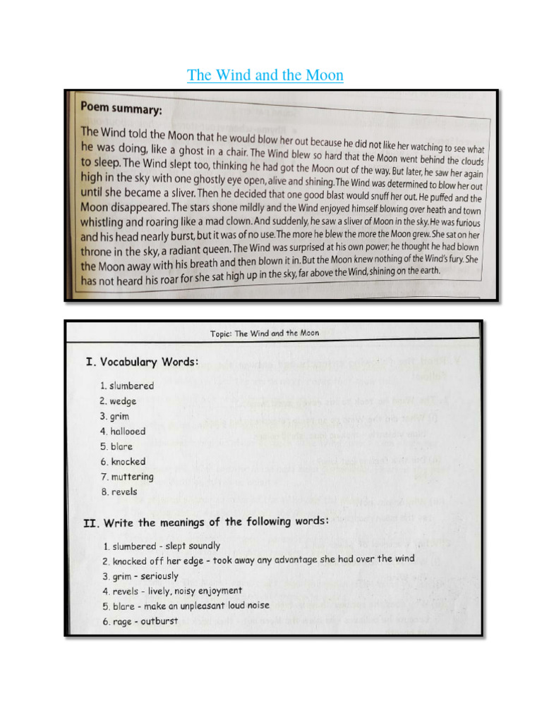 The Wind and the Moon -Keynotes | PDF