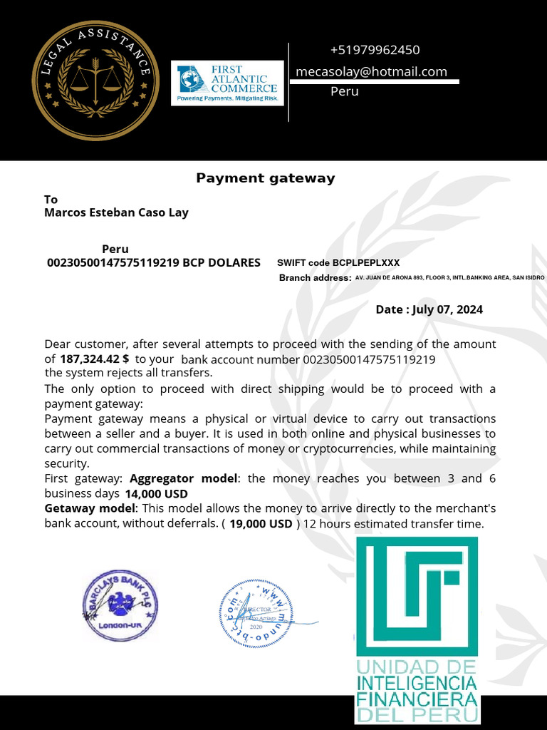 Payment Gateway Options for Transfers | PDF