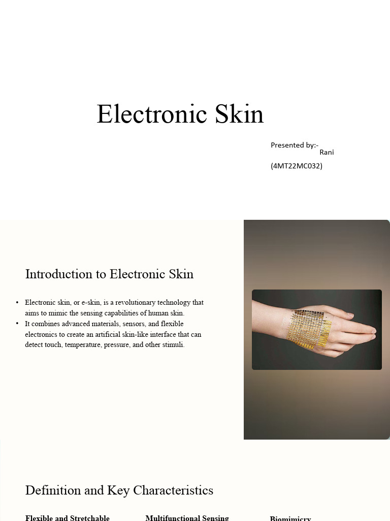 Applications of Electronic Skin Technology | PDF | Physical Sciences ...