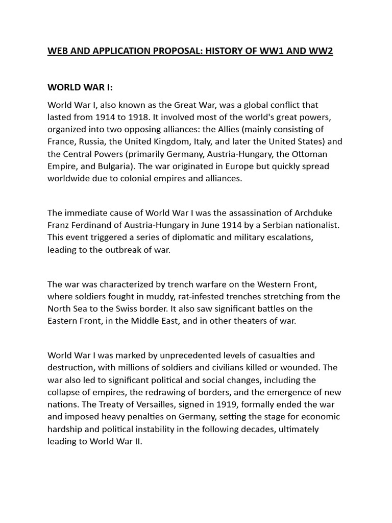 Web and Application Proposal | PDF | World War I | World War II