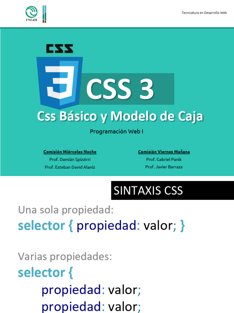 Unidad 03 CSS Presentacion 1 | PDF | Metadatos | Formatos de archivo de computadora