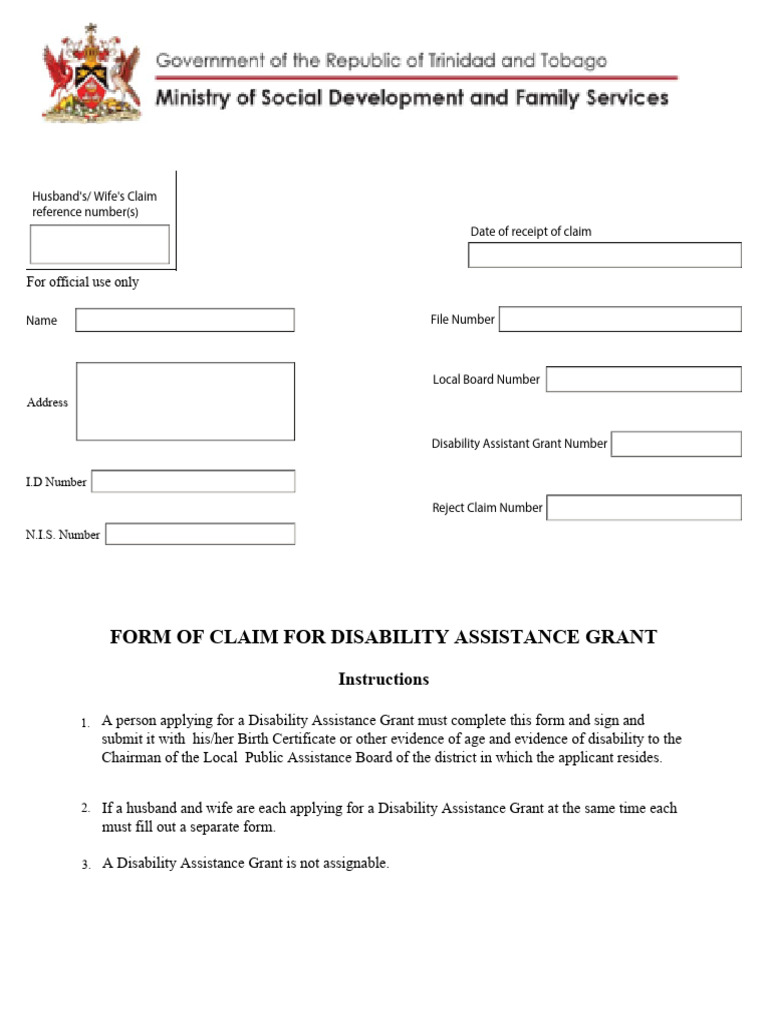 Disability Assistance Grant Application Form Adults v2 | PDF | Renting ...