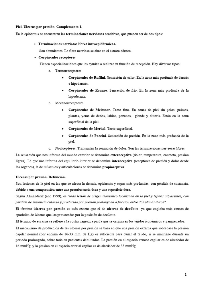 Úlceras Por Presión. Complemento 1 | PDF | Piel