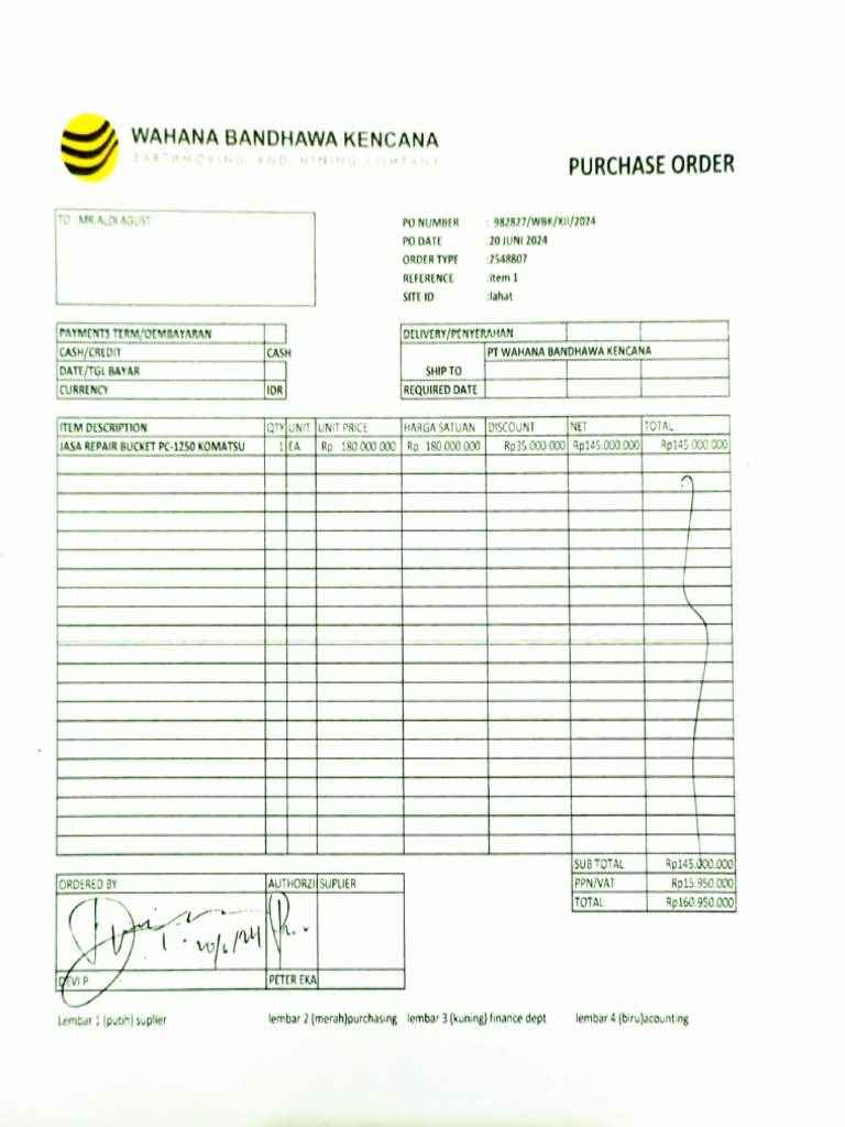 Purchase Order For Jasa R | PDF