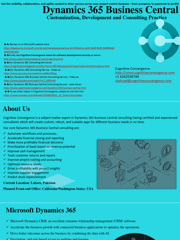 Cognitive Convergence - Business Central - Consulting Services-Rev2 | PDF | Payments | Depreciation