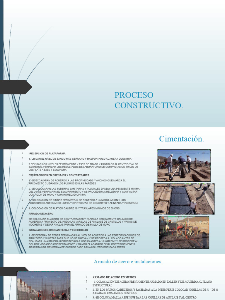 Proceso Constructivo | PDF | Hormigón | Albañilería