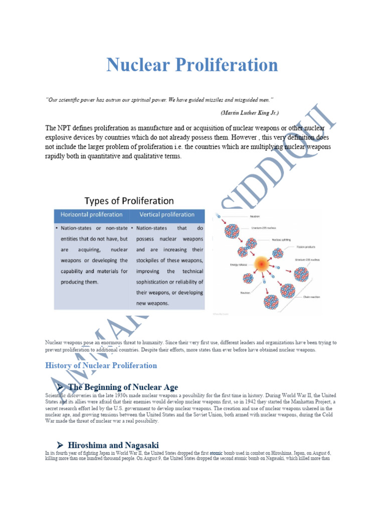 Global Nuclear Proliferation Overview | PDF | Treaty On The Non ...
