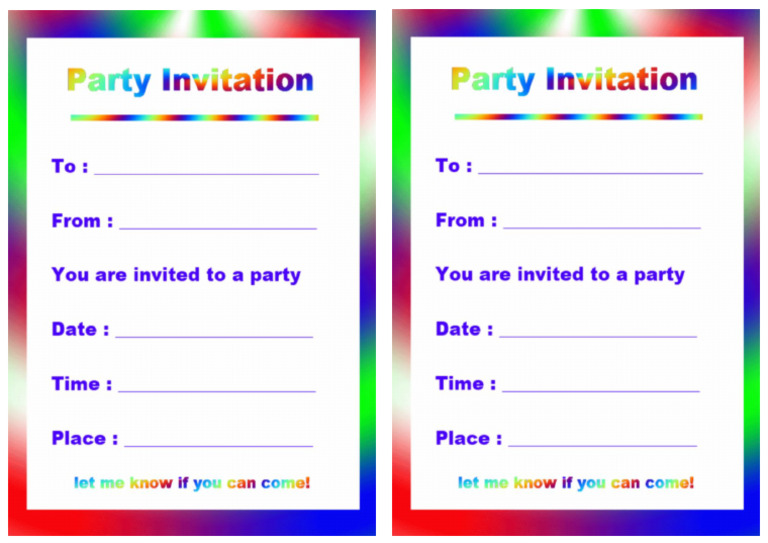 Free Printable Birthday Invitation a4 | PDF