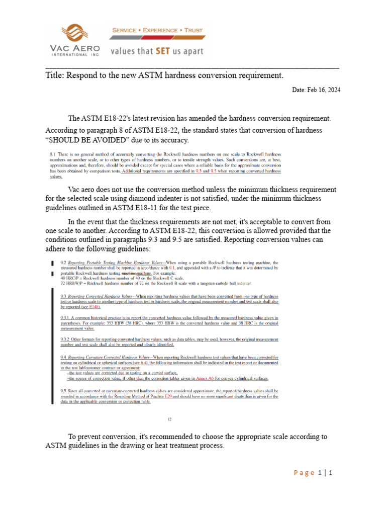 ASTM Hardness Conversion Update | PDF