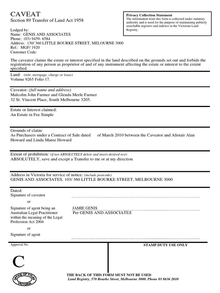 Caveat_-_for_reference | PDF