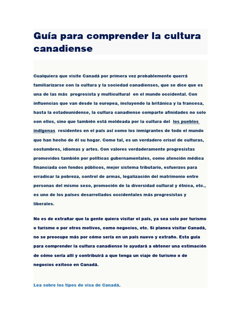 Guía para Comprender La Cultura Canadiense | PDF | Canadá | Reino Unido