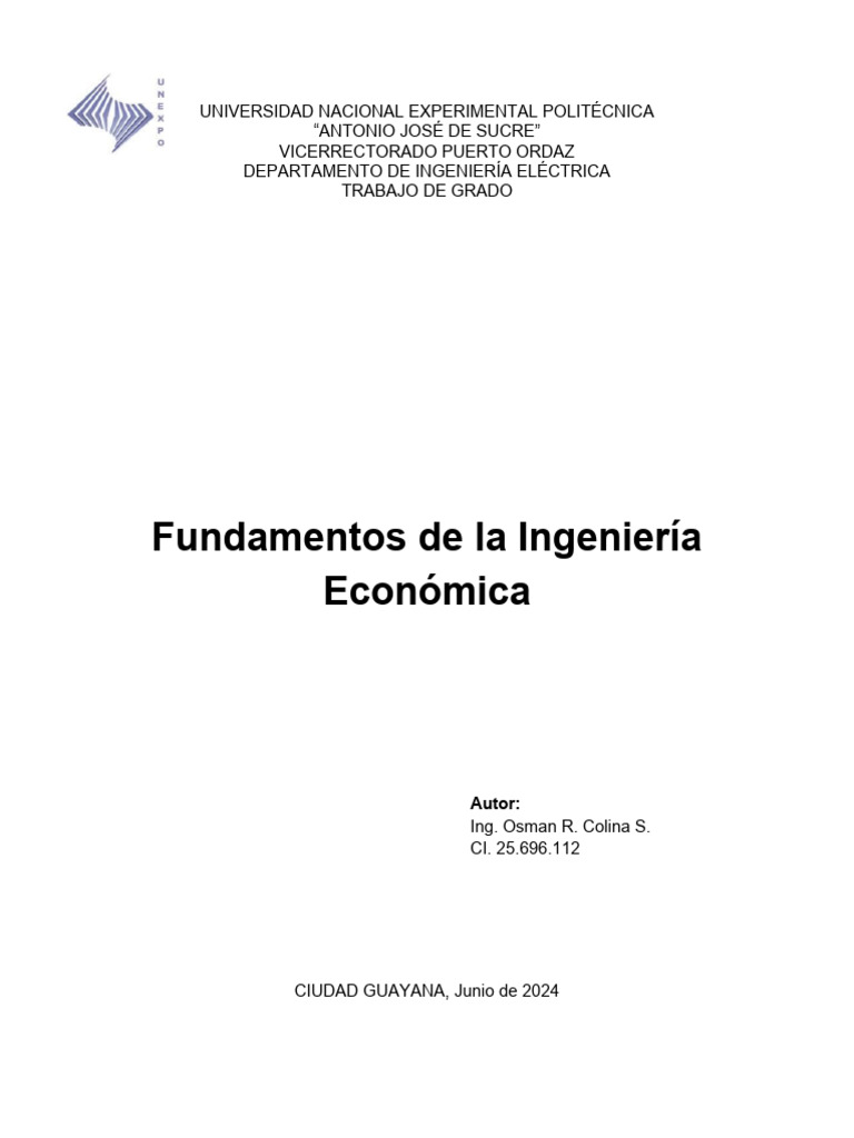 ESQUEMA DE FUNDAMENTOS DE LA INGENIERIA ECONOMICA | Descargar gratis PDF | Interés | Tasas de ...