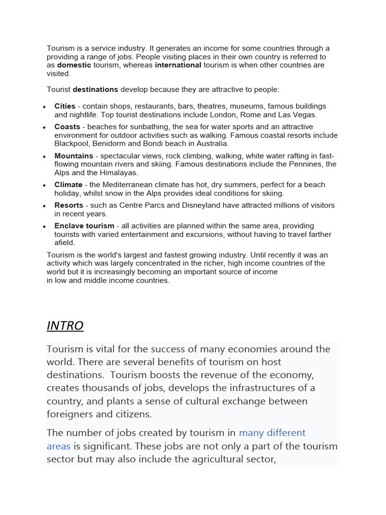 Geo Class 10 Project | PDF | Tourism | Resort