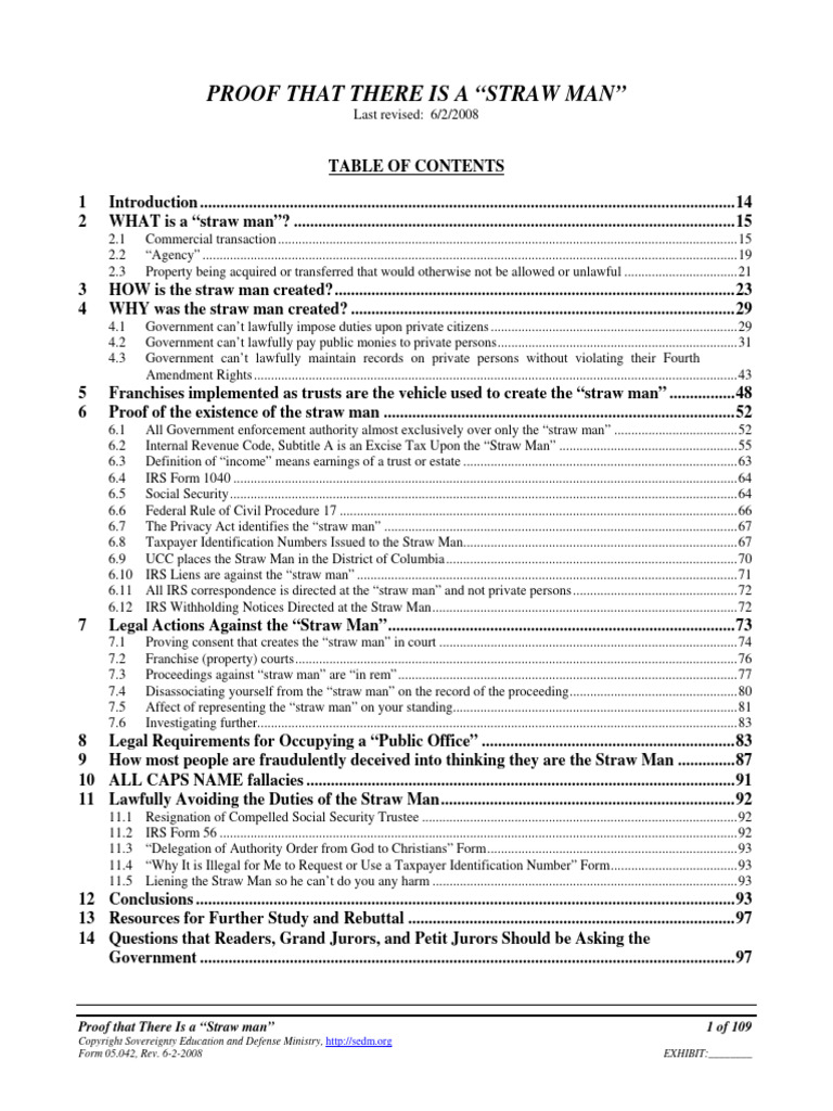 Straw Man Proof | PDF | Internal Revenue Service | Internal Revenue Code