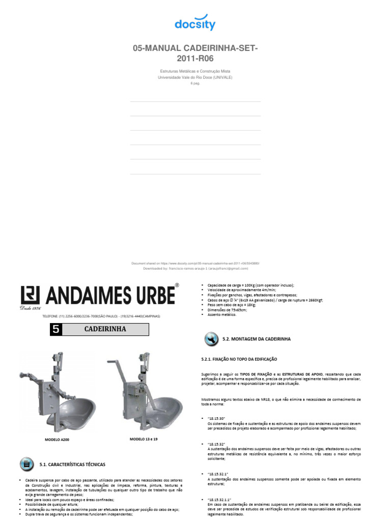 Docsity 05 Manual Cadeirinha Set 2011 r06 | PDF