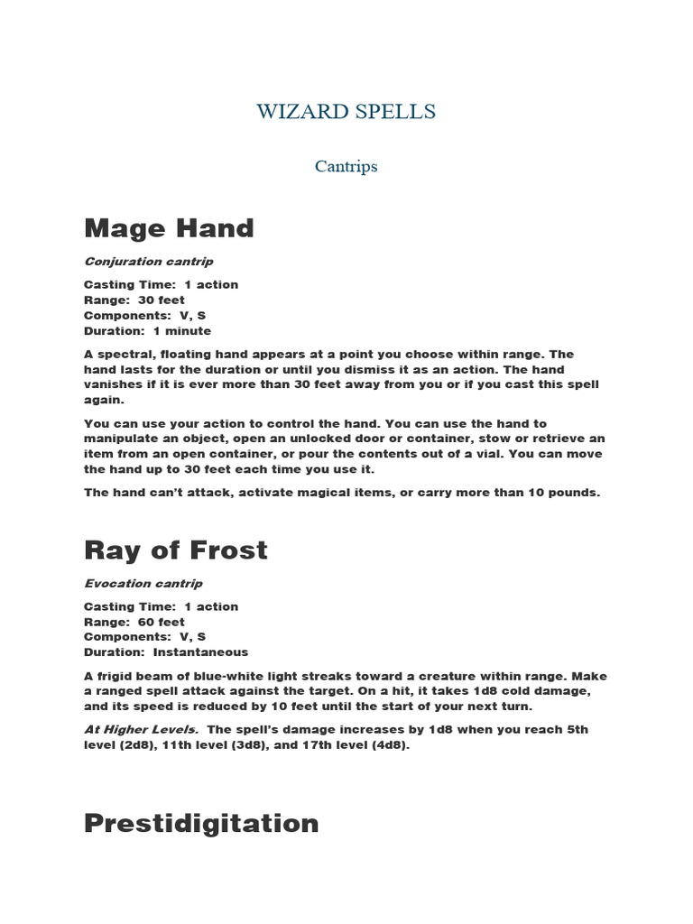 Wizard Spells | PDF | Philosophy | Law