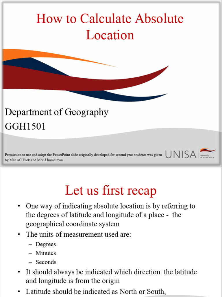 How To Calculate Absolute Location | PDF | Longitude | Latitude