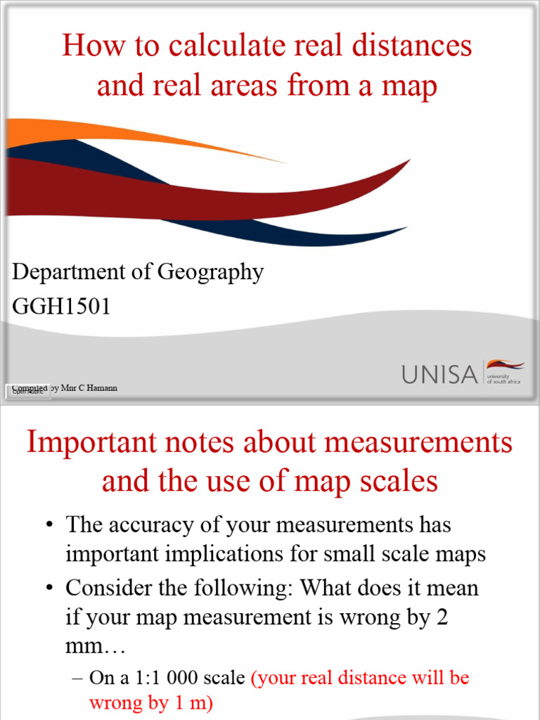 How to Calculate Real Distance and Real Area | PDF | Area | Length