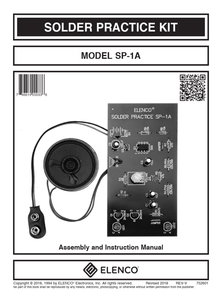 Elenco Solder Practice Kit 2 | PDF | Soldering | Solder