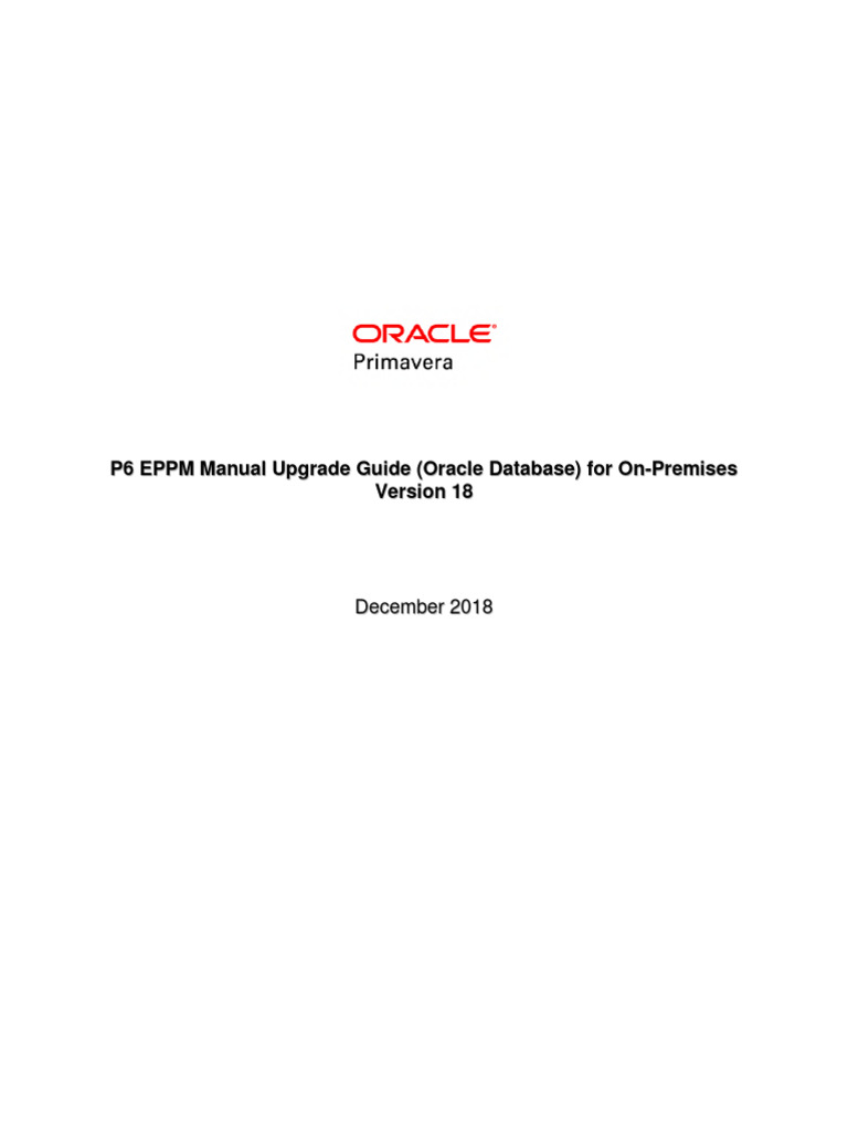 p6 Eppm Manual Upgrade Oracle | PDF | Databases | Password