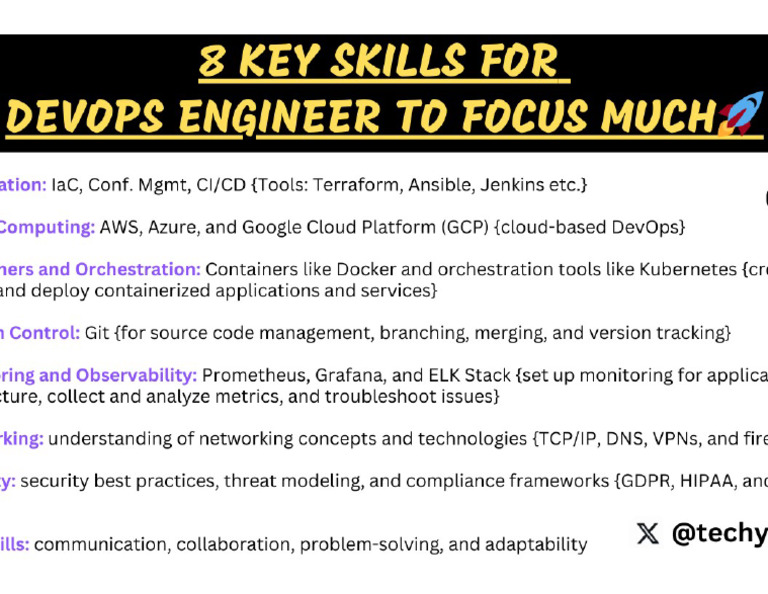 8 Key Skills For DevOps Engineer | PDF