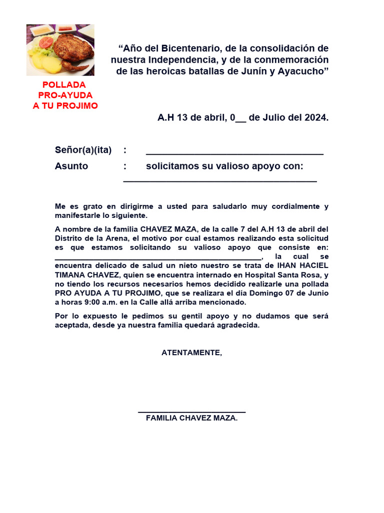 solicitud de pollada | PDF