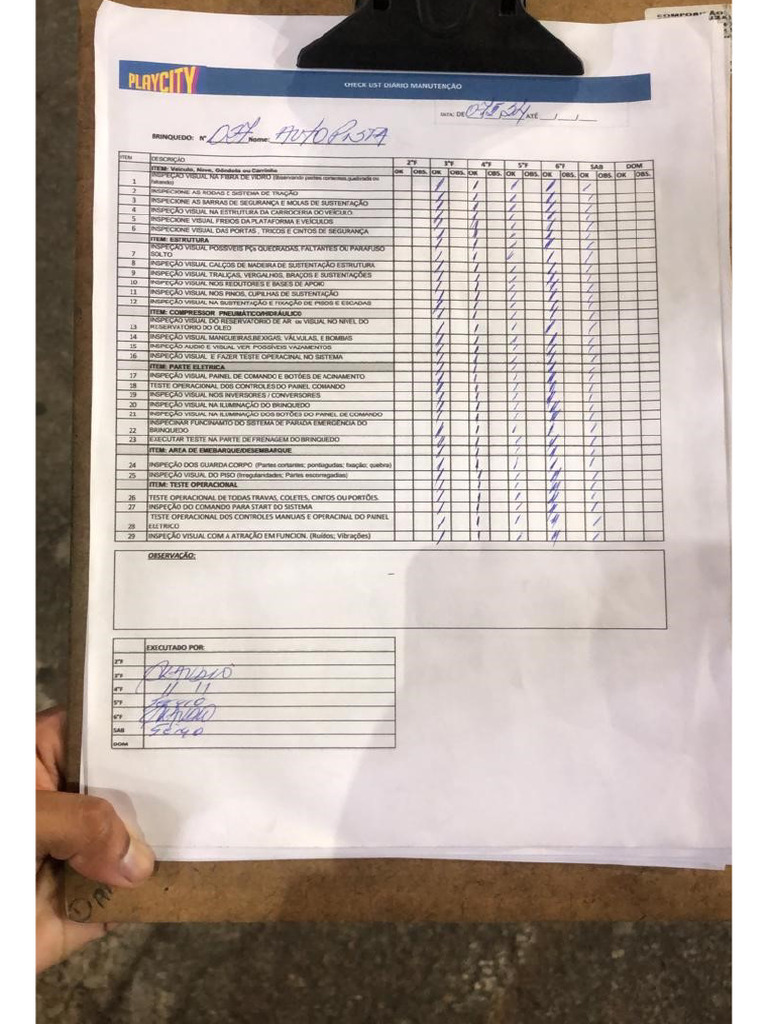 11.05.24 Chek List Auto Pista | PDF