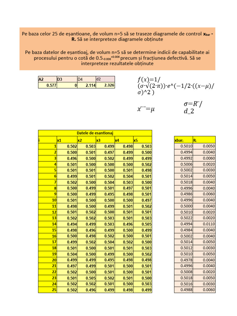 Aplicatie 3 - SPC Variabile (Solutie) | PDF