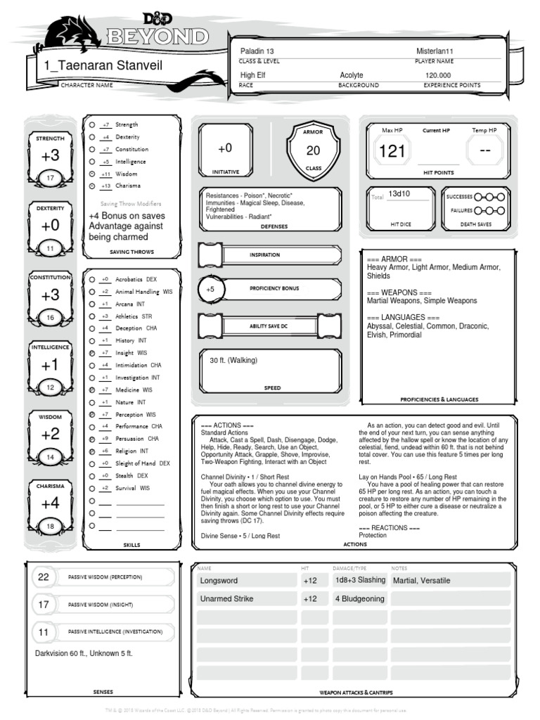 Ficha de Paladino | Download Free PDF | Dungeons & Dragons | Gary Gygax Games