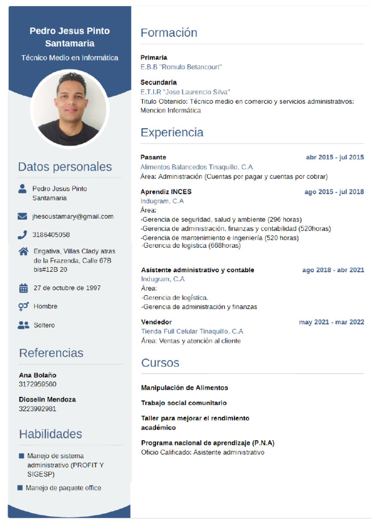 CV Jesus Pinto | PDF