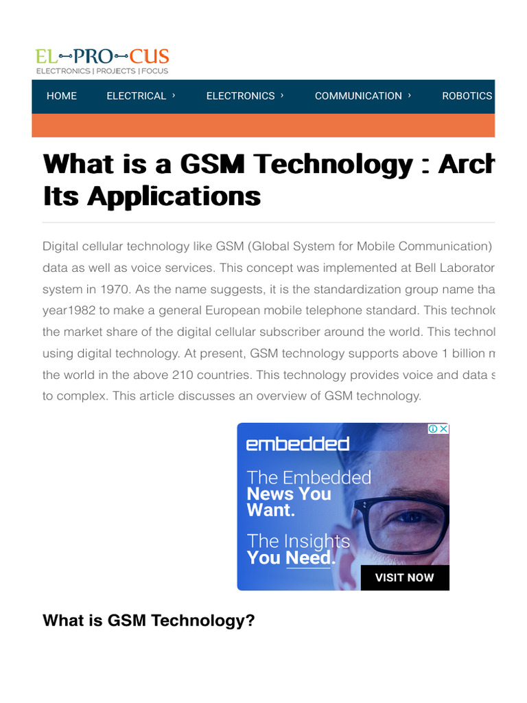 What Is GSM Technology - Architecture, Circuit Working & Its ...