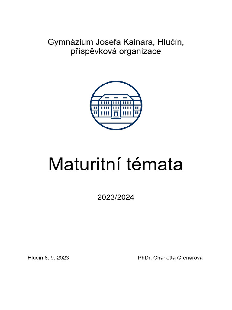 Maturitní Témata 2023 - 2024 | PDF