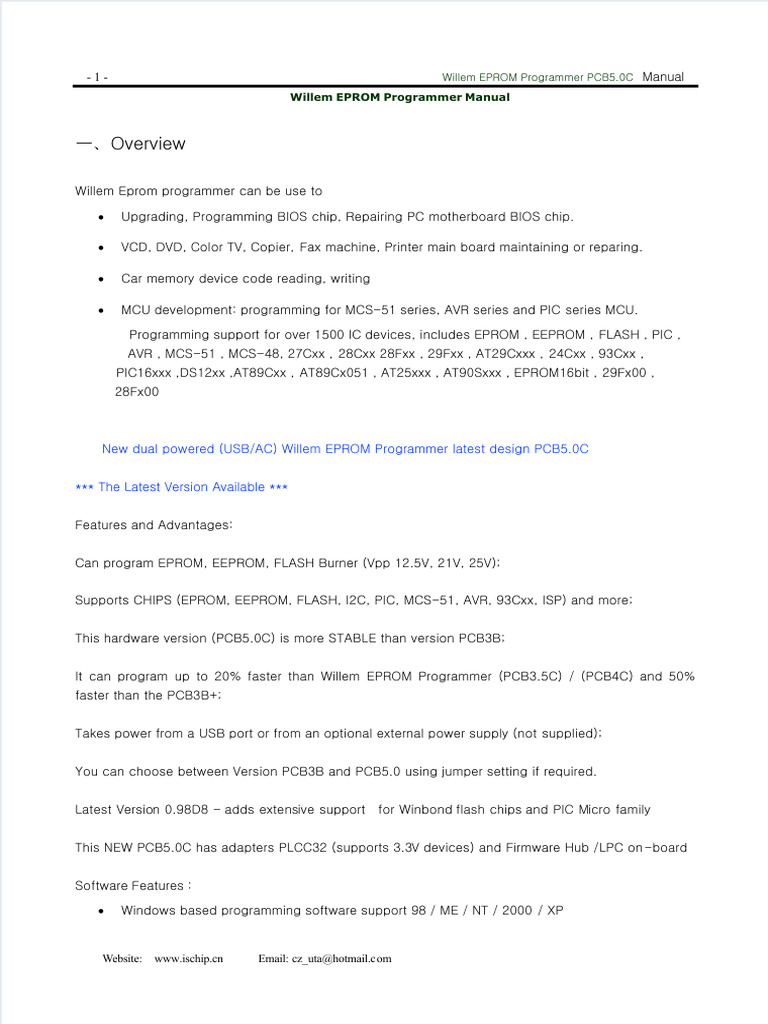 Willem Eprom Programmer Manual | PDF | Bios | Microcontroller