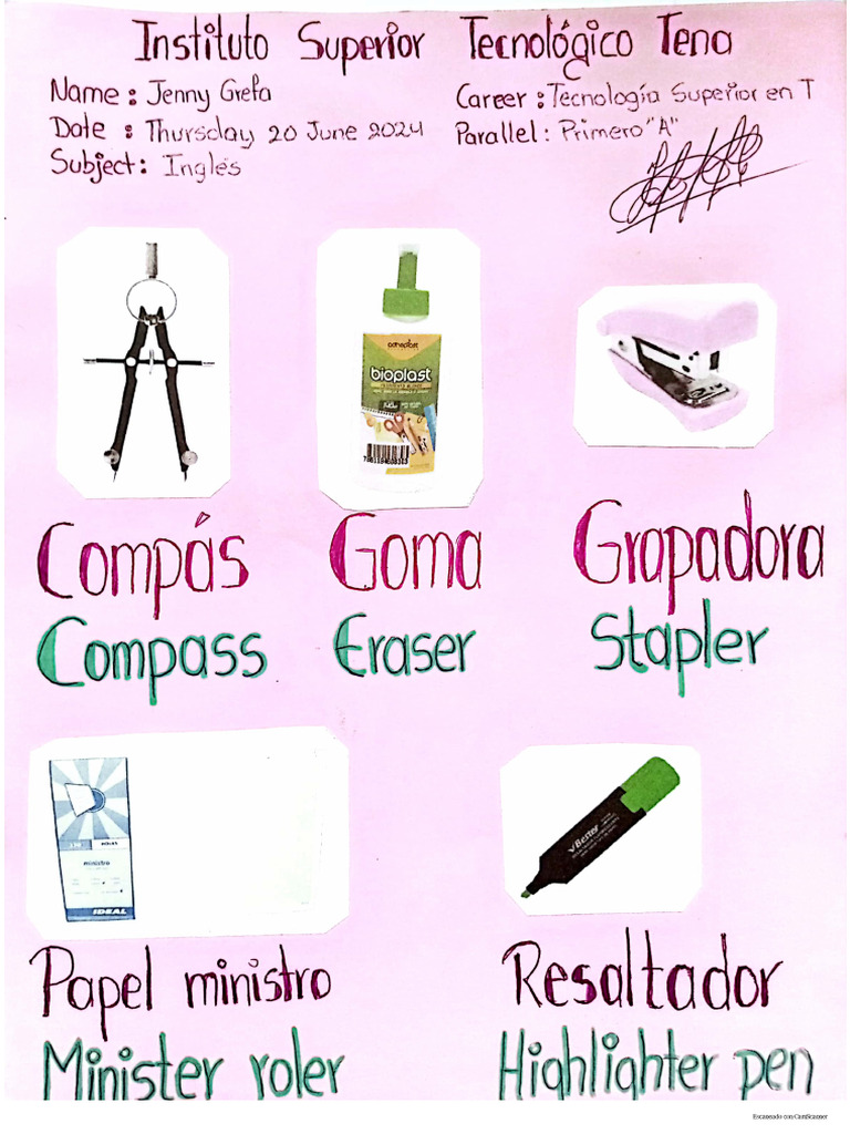 The Classroom Objects Homework Pdf