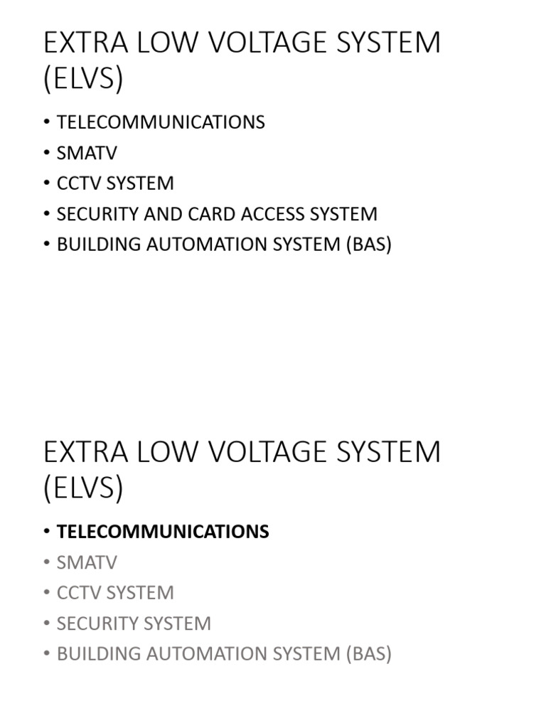 Extra Low Voltage Systems | PDF | Fiber To The X | Computer Network