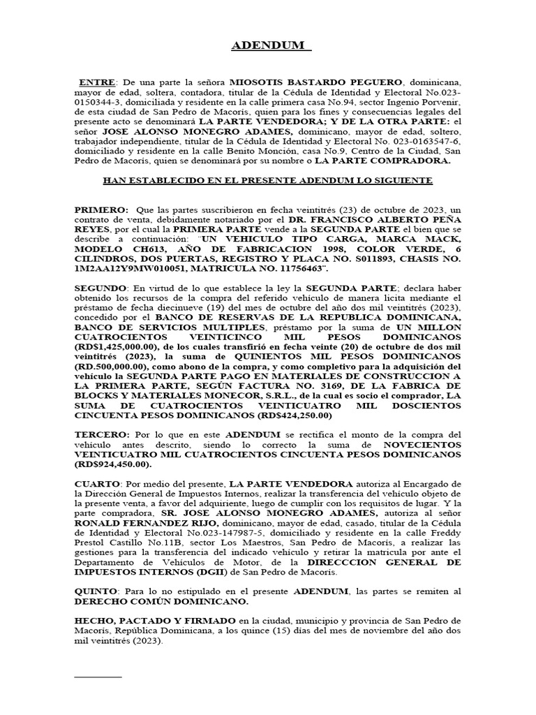Adendum | PDF | República Dominicana