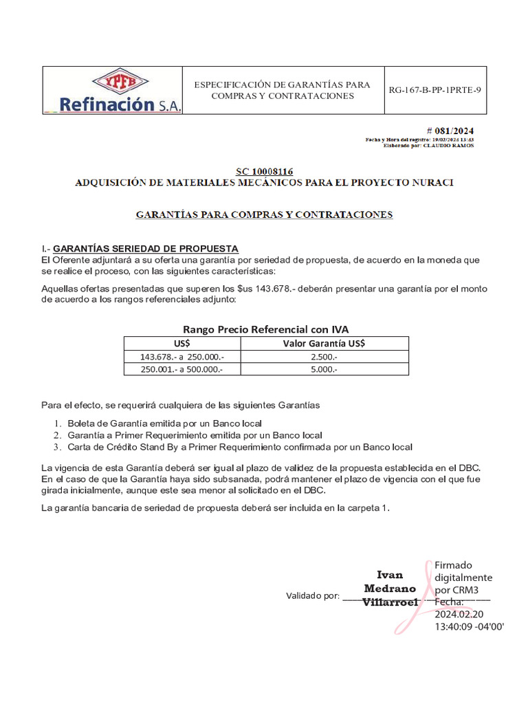 Anexo 2 Rg-167-B-Pp-1-Prte-9 Garantias | PDF