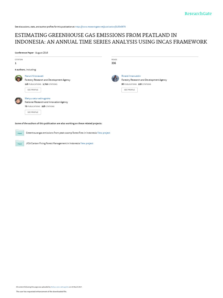 Haruni Krisnawati 2016 - Proceeding | PDF | Peat | Greenhouse Gas