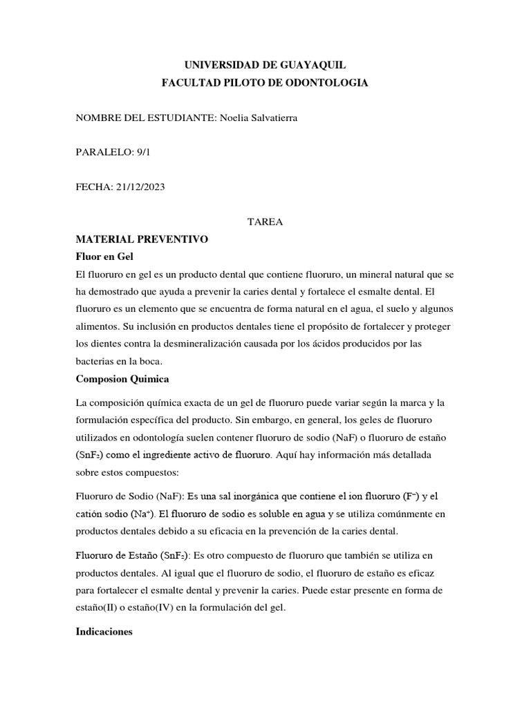 Fluor en Gel | PDF | Fluoruro