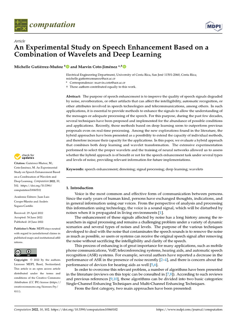 An Experimental Study On Speech Enhancement Based On A Combination of ...